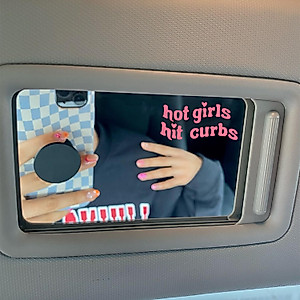 3x Hot Girls, Hit Curbs Rearview Mirror Decal,Vinyl Car Decals For Women,Pink Car Mirror Sticker,Vanity Mirror Stickers,Girl Car Decal,Car Window Decal, Self Affirmations Decal