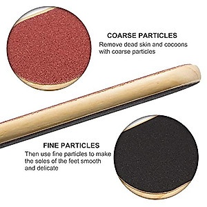 Boobeen Quality Wood Foot File - Double Sided - Foot Callus Remover for Women and Men - Foot Care Pedicure Metal Surface Tool to Remove Hard Skin