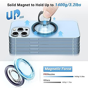 [2 Pack] Magnetic Ring Holder for Magsafe Phone: Metal Zinc Alloy 17pcs Magnets Finger Grip Stand Kickstand Work with Magnetic Car Mount for iPhone 14 13 12 Plus Max Mag Safe Case Accessories