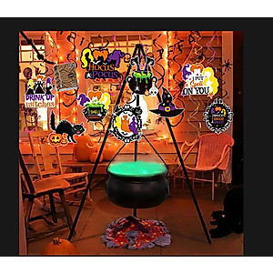30pcs Hocus Pocus Decorations Halloween Hanging Swirl Decorations Hocus Pocus Birthday Decorations Hocus Pocus Party Supplies for Gender Reveal Trunk or Treat Witch Hocus Pocus Baby Shower Decorations