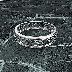 US Jewels Ladies 6mm 925 Sterling Silver Celtic Love Knot Ring, Size 4