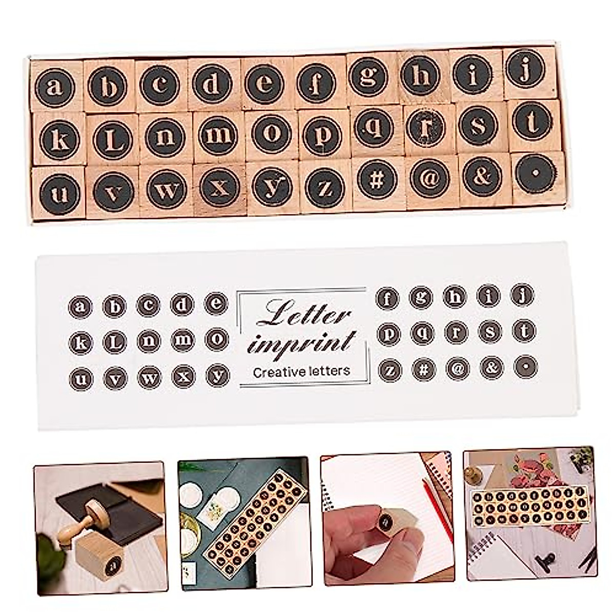 SEWACC 30pcs Alphabet Pocket Stamp Envelope Wax Stamp Embellishment Seal Stamper Diary and Scrapbooking Stamp Letter Stamp Letter Decor Wooden Stamps Wood Alphabet Stamps DIY Craft Stamps