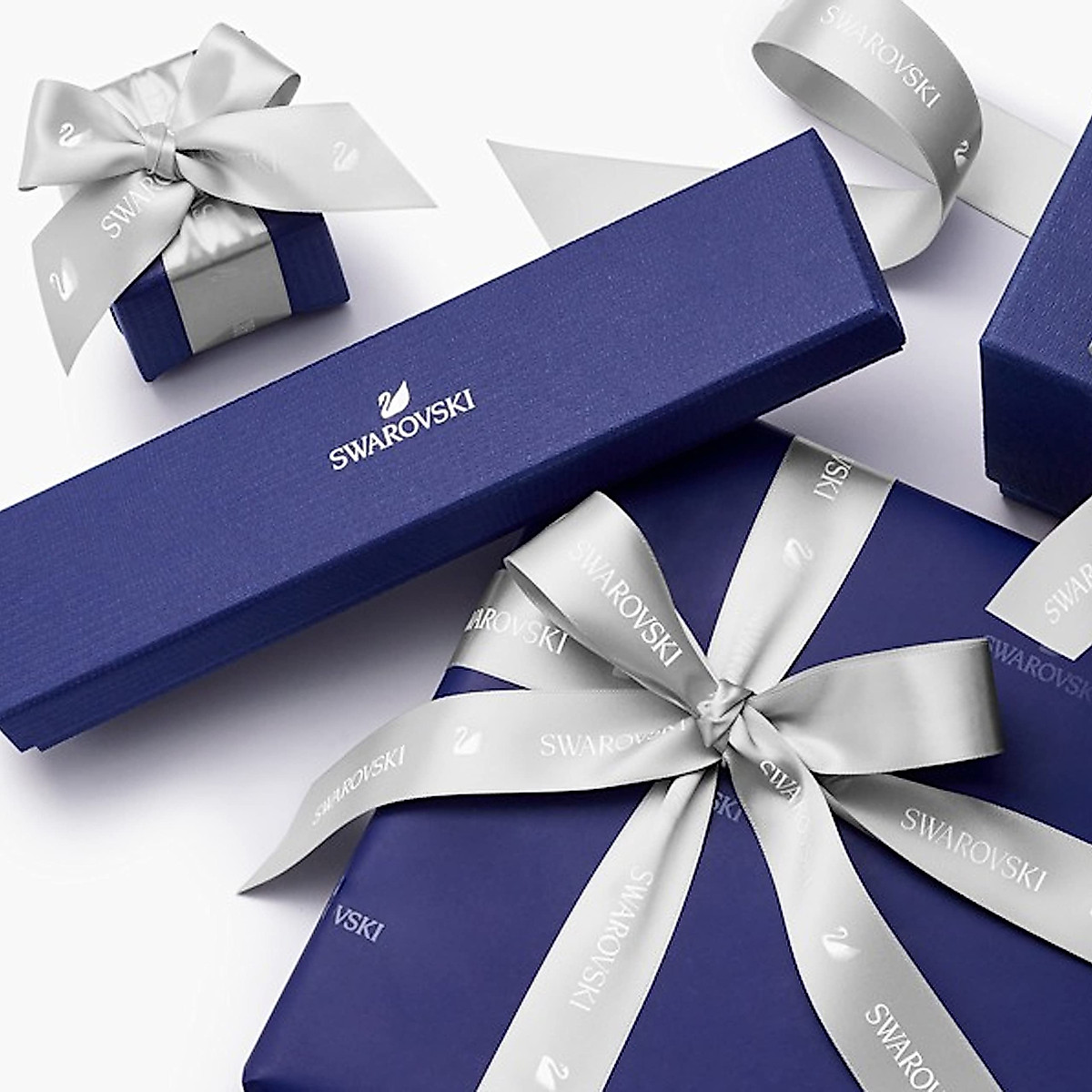 Swarovski Duo Moon Pierced Earrings, Teal, Mixed Plating