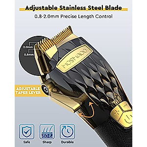 MOSMAOO Professional Hair Clippers and Hair Trimmer Combo Set for Men, Cordless Barber Clippers for Hair Cutting &Beard Trimmer with 5 Rotational Speeds and Adjustable Blade for Men, Women, and Kids