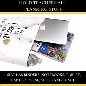 MARKHA Teacher Appreciation Gifts - Best Teacher Gifts for Women, Cool Gifts for Teachers Women - Sturdy, Durable and Washable Teachers Tote with Soft Rope Handle