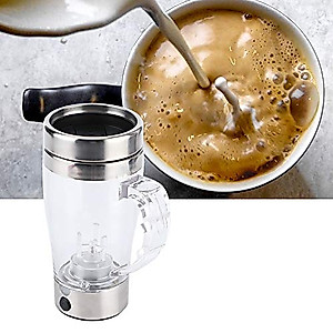 Yosoo123 350ml Automatic Electric Coffee Self Stirring Cup, Stainless Steel Mixing Mug, for Coffee, Tea, Hot Chocolate Milk