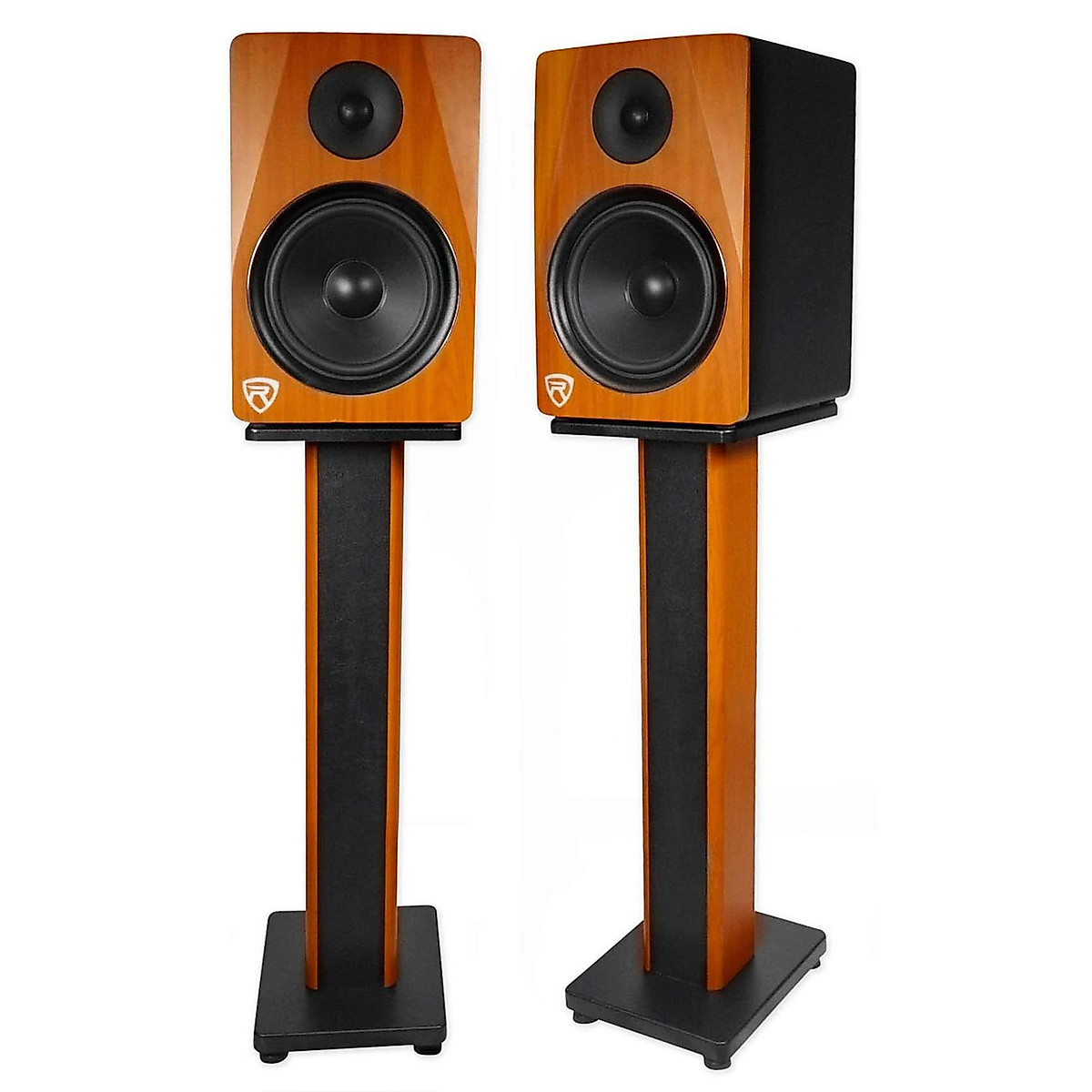Rockville 28" 2-Tone Bookshelf Speaker Stands Surround Sound Home Theater (RHT28C)