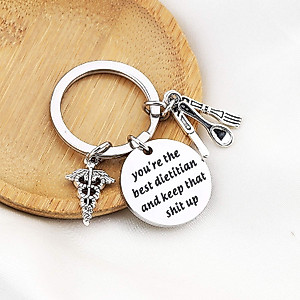 bobauna Dietitian Keychain You're The Best Dietitian And Keep That Shit Up Appreciation Gift For Dietitian Nutritionist (best dietitian keychain)