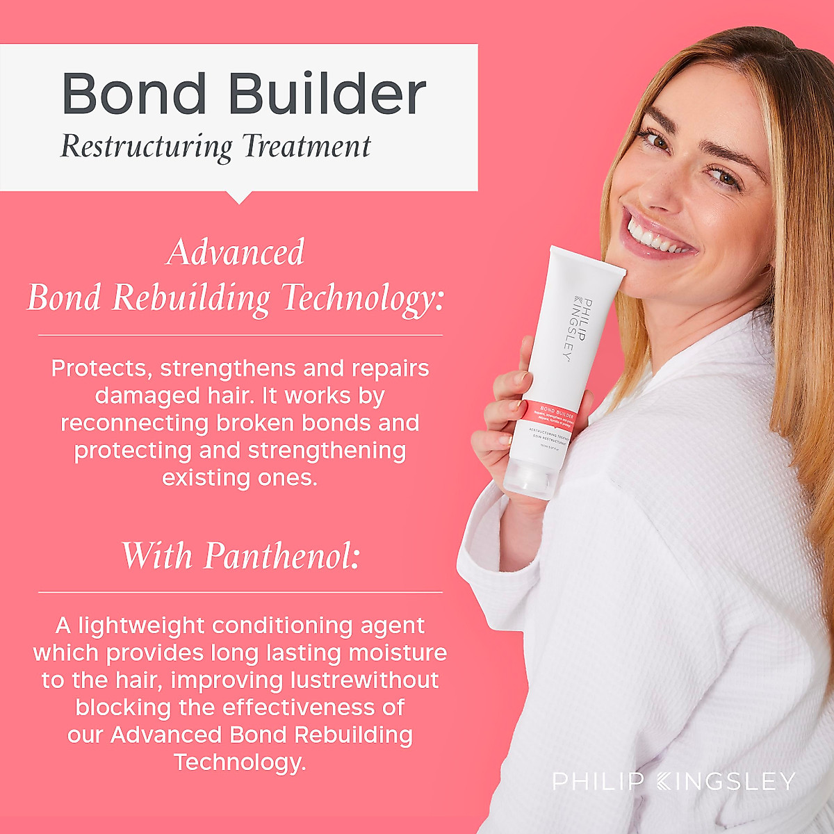PHILIP KINGSLEY | Bond Builder Restructuring Treatment Hair Repair Mask | Treatment for Damaged, Bleached, Colored Hair | Breakage and Split Ends Treatment | 5.07oz