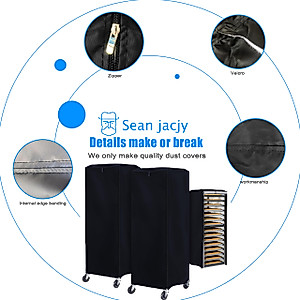 Bakery Rack Cover with Zipper 2 pack, Bun Pan Rack Cover, 23'x28" x64", High Density Waterproof and Dustproof Bread Rack Cover, Bakery Single Rack Cover (Black)