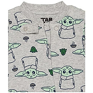 Amazon Essentials Disney | Marvel | Star Wars Unisex Babies' Cotton Footed Sleep and Play - Discontinued Colors, Pack of 2, Star Wars the Child, 18 Months