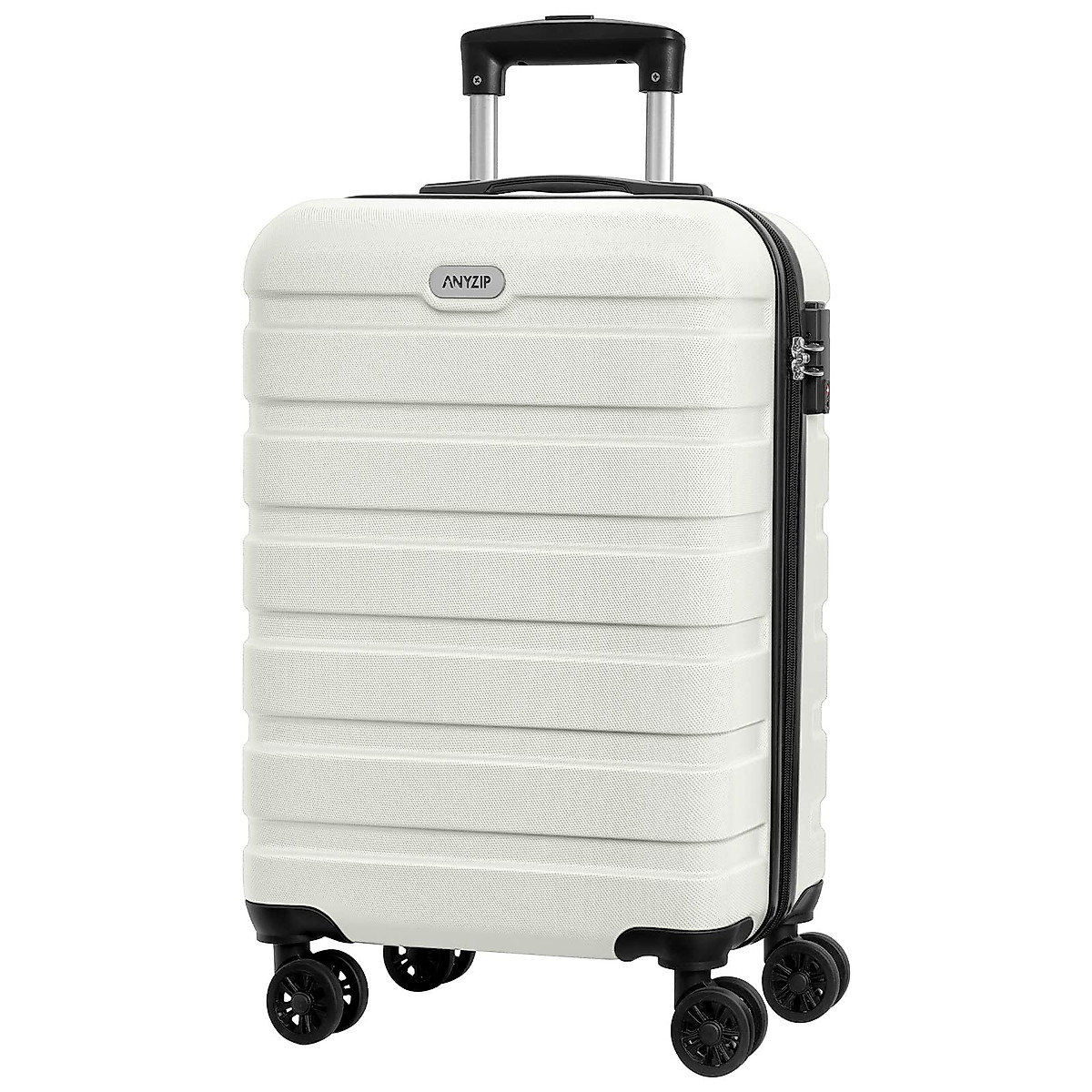 AnyZip Luggage PC ABS Hardside Lightweight Suitcase with 4 Universal Wheels TSA Lock Carry-On 20 Inch White