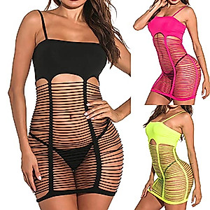 wodceeke Womens Exotic Corset Chemise Bodysuit Bralette Nightwear juguetes sexual para sexo en pareja Plus Size Lingerie for Women for Sex Naughty Play 701 (Hot Pink, Free Size)