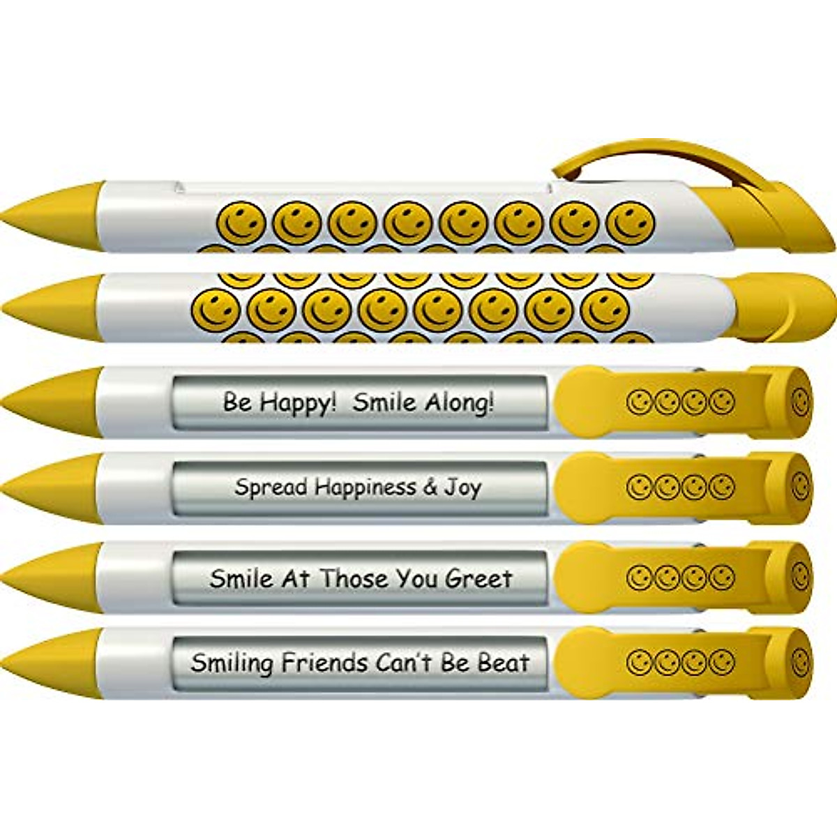 Greeting Pen Smiley Face Rotating Message 6 Pen Set (36573)