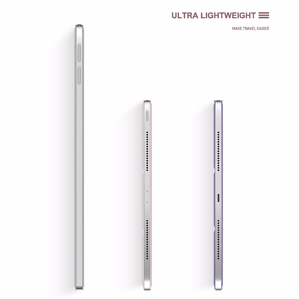 Aoub Case for iPad Air 11 Inch Case (M2) 2024, iPad Air 5th / 4th, Magnetic Attachment Cover [Supports Pencil Charging], Slim Trifold Stand Smart Case for iPad Air 11/10.9 inch 2022/2020, Baby Pink