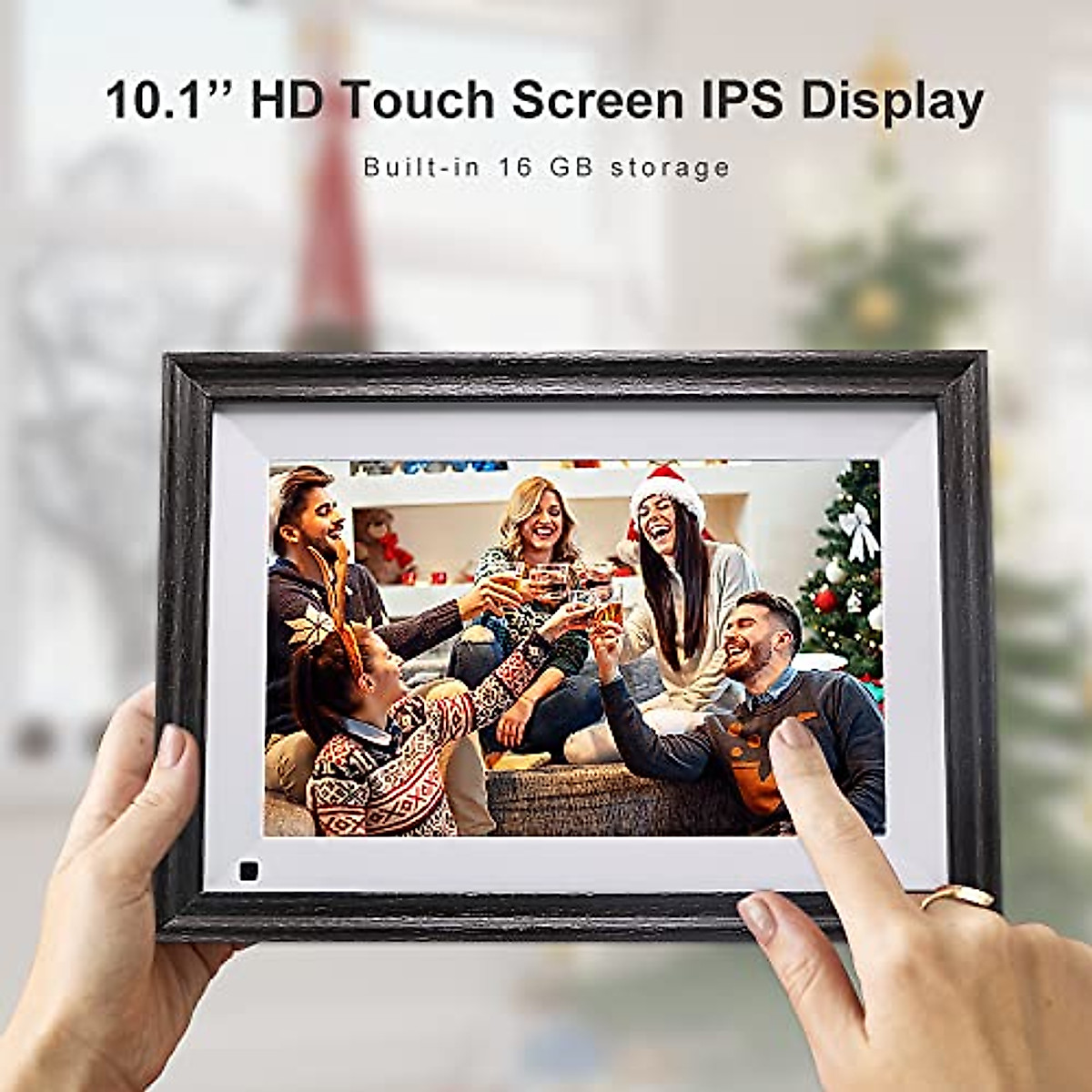 SAMMIX Digital Picture Frame Digital Photo Frame WiFi 10.1 Inch IPS Touch Screen, 16GB Storage, Motion Sensor, Auto-Rotate,Share Photos via Free App