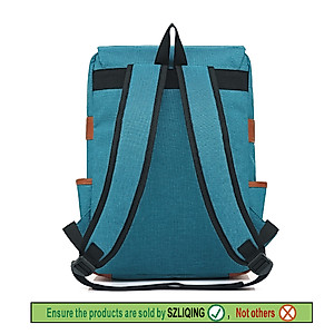 LIZAIDA MENENDEZ Unisex Vintage Laptop Backpack for Women Men,Laptop Bag Teens,School College With USB Charging Port, 2-(deep Teal)