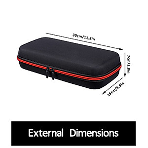 Vaguelly Wireless Microphone Case: Hard EVA Case for Handheld Microphone Dual Mic Bag Microphone Hard Carrying Travel Case, Black,Red, 30x15cm