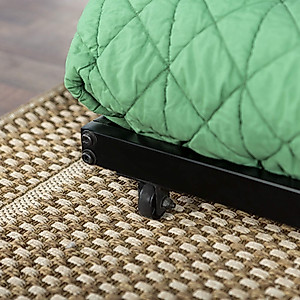 Home Accent Furnishings Modern Industrial Twin-Size Roll-Out Metal Trundle Bed Frame - Black