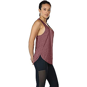 icyzone Workout Tank Tops for Women - Athletic Yoga Tops, Racerback Running Tank Top Loose Fit(Pack of 2) (S, Burgundy/Navy)
