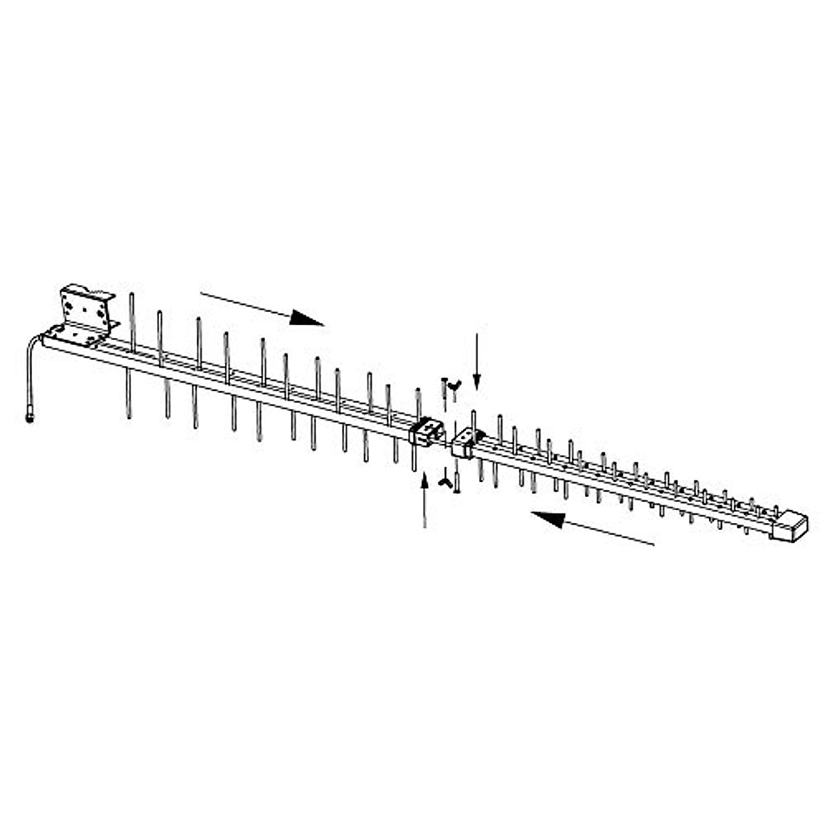 Log Periodic Directional Yagi Antenna 15dbi Gain for 3G 4G LTE XLTE AWS IDEN PCS 698MHz-2700MHz Wide Band Full Band