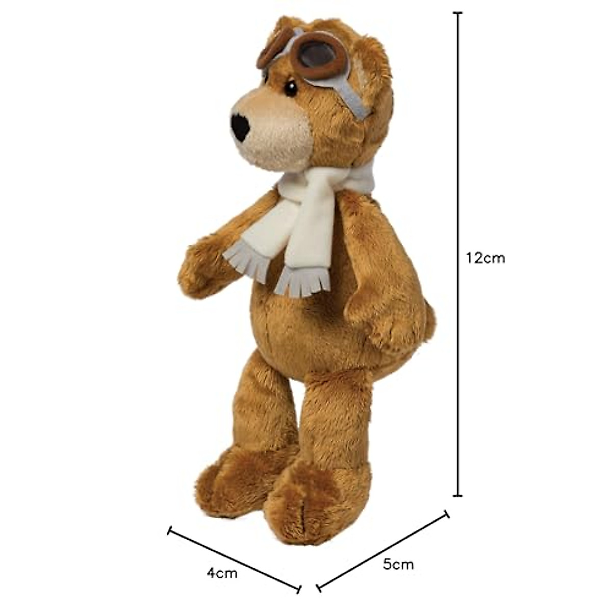 Manhattan Toy Aviator Teddy Bear 12" Stuffed Animal Plush with Soft Goggles and Scarf