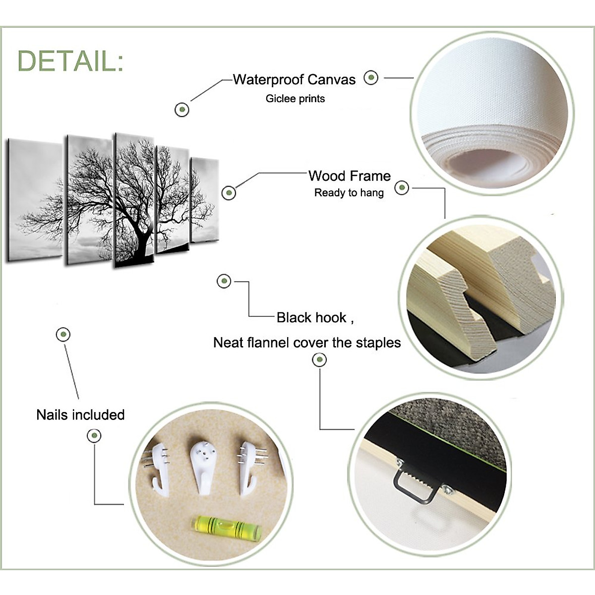 LevvArts - Black and White Tree Canvas Art,Great Sunset Shot Pictures Print on Canvas,Modern Home Decor,Large Size