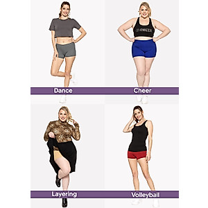 STRETCH IS COMFORT Women's Nylon Booty Shorts Navy Blue Medium