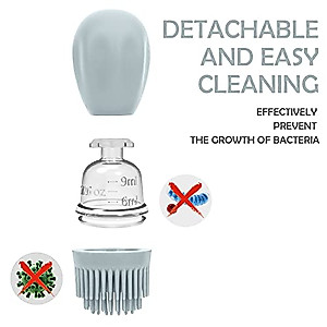 WOBILOO Glass Olive Oil Dispenser Bottle With Silicone Brush 2 In 1, Silicone Dropper Measuring Oil Dispenser Bottle for Kitchen Cooking, Frying, Baking, BBQ Pancake, Air Fryer (2 Oil Brush & 2 Straw) (BLUE)