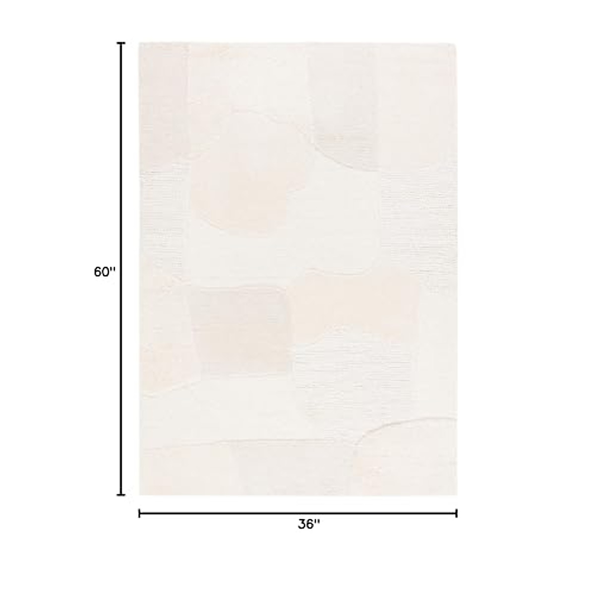 SAFAVIEH Manhattan Collection Area Rug - 3' x 5', Ivory & Beige, Handmade Modern Wool, Ideal for High Traffic Areas in Living Room, Bedroom, Dining (MAN577A-3)