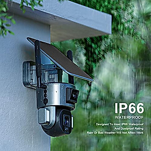 4K Solar Security Cameras Wireless Outdoor with Wireless 2.4G Wi-Fi 360° View, Solar Security Camera with AI Motion Detection, Infrared Night Vision,10x Optical Zoom, PTZ Control, 2-Way Talk, IP66