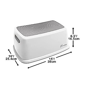 Dreambaby Toddler & Me Step Stool Potty Seat Training Aid with Anti-Slip Sure-Grip Steps, Holds up to 320 lbs for Kids & Adults, Grey