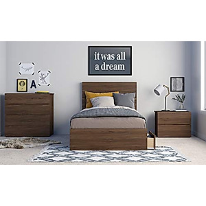 Nexera 4-Drawer Chest, Walnut, Brown