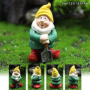 PEATOP Fairy Garden Accessories,Miniature Gnome Figurines Set of 7, Garden Gnome Figurines for Plant Pots Decor, Home Decoration,Fairy Garden