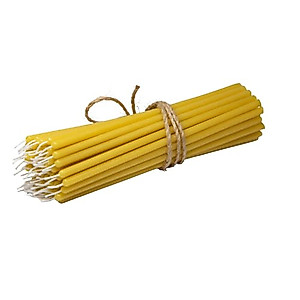 Pure Beeswax Church Candles, Orthodox Church Tapers 7.5 Inches (19 cm), Handmade, 50 candles