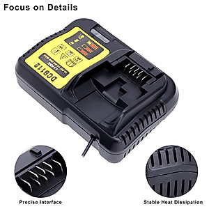 Yongcell 12V-20V and 60V MAX Battery Charger Replacement for Charger DCB112 DCB115 DCB118 DCB107 Compatible with 20V 60V MAX Lithium Battery DCB206 DCB120