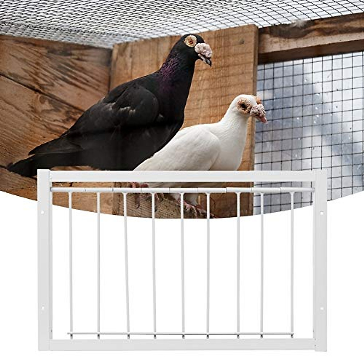 Unibell Iron Birdcages T-Trap House Door High Strength for Pigeon Parrot Easy Installation Pigeon Entrance Door Pigeon Birds House Bird Cage with Detachable Rolling Stand (43.3x26cm)