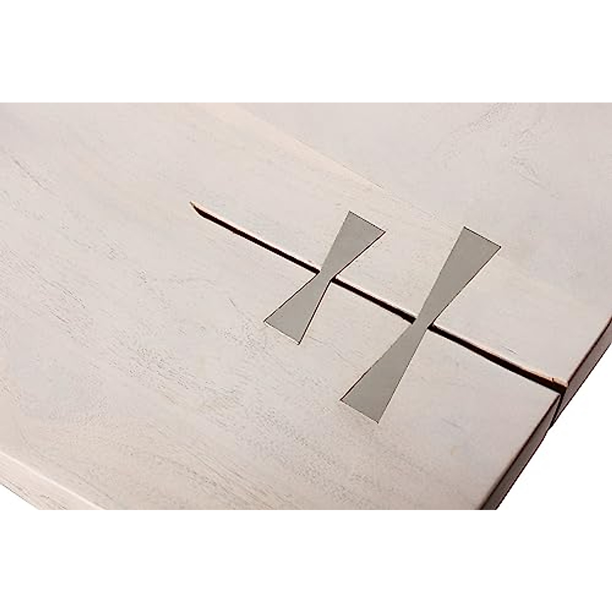 HomSof White Washed 79 Inches Live Edge Premium Dining Table, 1 Piece