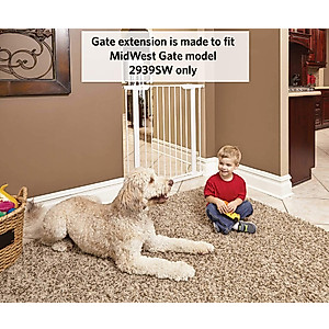 MidWest Homes for Pets Steel Pet Gate Extension; Pet Gate Extension Measures 6' Wide x 39' High in Soft White (Fits MW Model # 2939SW)