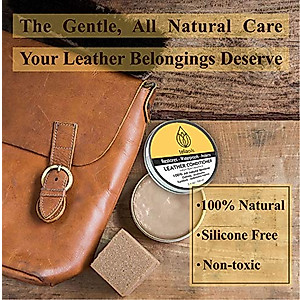 Teliaoils Leather Conditioner - Natural Clear Leather Repair Care Balm for Any Kind- Waterproofing Leather Salve Restorer, Softener & Protector - for Upholstery, Furniture, Shoes, Sofa & More