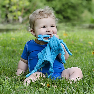 green sprouts Muslin Blankie Teether made from Organic Cotton | Soothes gums & promotes healthy oral development | Multiple textures massage gums, wet knots for extra relief, Easy to hold & chew