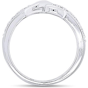 AFFY Sterling Silver Diamond Heart Ring (1/20 cttw, I-J Color, I3 Clarity)