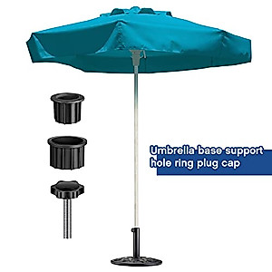 Zhengmy 6 Pieces Umbrella Base Stand Hole Ring Plug Cover and Cap Patio Umbrella Stand Replacement Parts Black Umbrella Stand Base Screw Umbrella Pole Cap