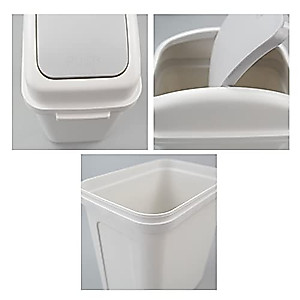 Zopnny 7 L Slim Plastic Trash Can, Swing Lid Garbage Can, 1-Pack, Grey