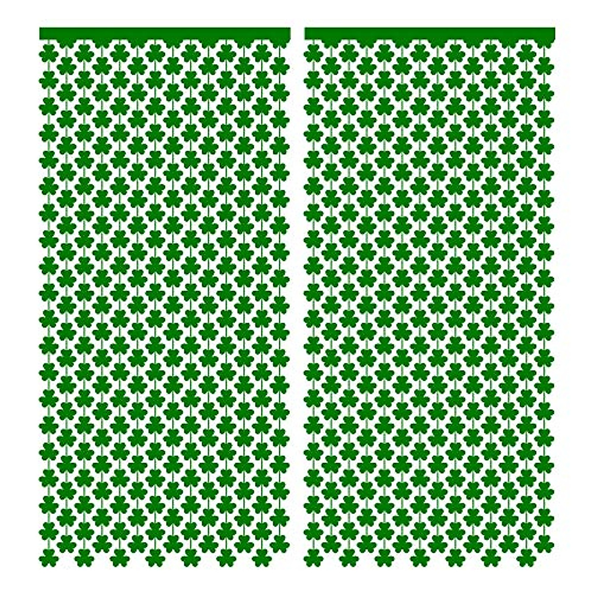 St.Patrick’s Day Shamrock Foil Curtain - Irish Lucky Green Clover Backdrop Photo Booth Party Decorations Supplies 3PCS