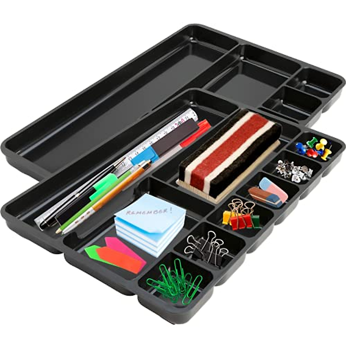 1InTheOffice 9-compartment Drawer Tray Organizer (2 Pack)