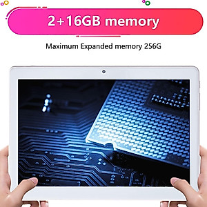 Upgraded Version of 10.1" Tablet PC 2+16G 10-Core Android 10.0 Ultra-Thin HD Screen Learning Games Video Office Tablet PC Support Dual Card Voice Calls 4500mAh Battery (Silver)