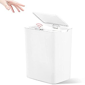 AIOMEST Inductive Trash Can, Touchless Infrared Garbage Bin Automatic Waste Basket Touch Free for Kitchen Home Office Bedroom 3.7 Gallon (14L)