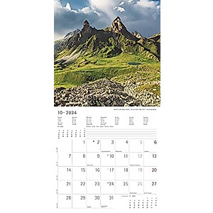 Alpen 2024 - Brochure Calendar 30 x 30 cm (30 x 60 Open) - Calendar with Space for Notes - The Alps - Picture Calendar - Wall Planner - Nature Calendar
