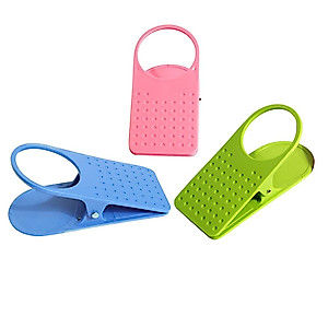 FONDOTIN 3 Pcs Portable Desk Cup Holder Clip Versatile Drinking Cup Clamp for Office Home Use Fits Table Edges Couch Armrests Random Color